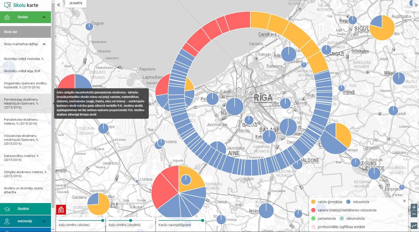 Interaktīvā skolu karte palīdz izvēlēties vispiemērotāko skolu